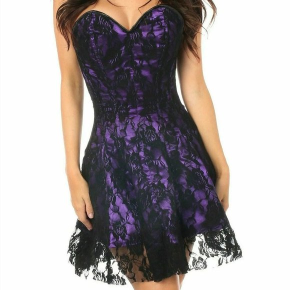 Daisy Corsets | Dresses | Lavish Purple Lace Corset Dress | Poshmark